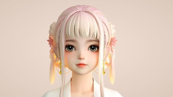 Cartoon Hanfu Girl 3d Model Cgtrader