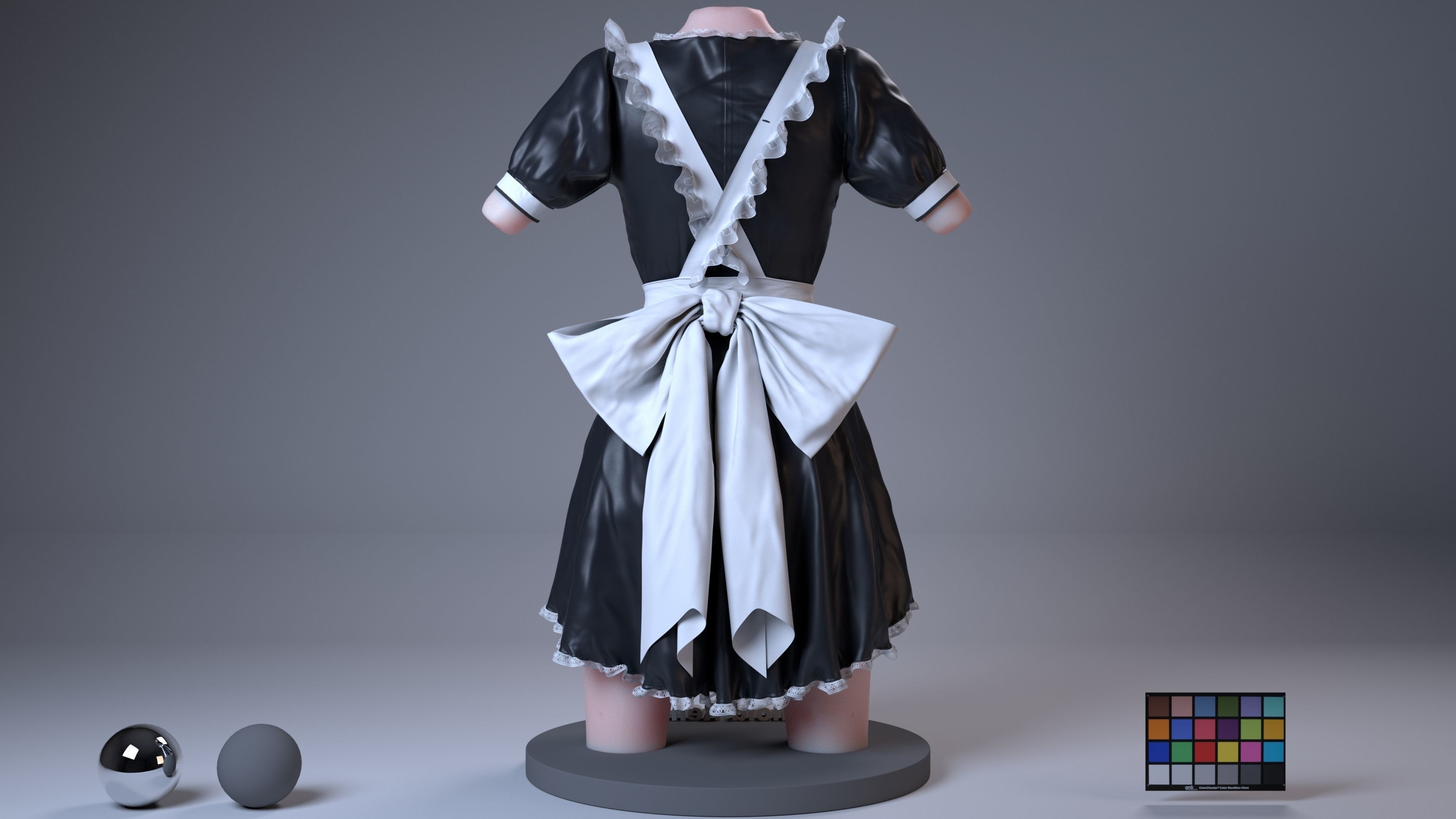 ClothCG Maid Outfit 002a Marvelous ZB PBR 8K 3DAssets 3D model | CGTrader
