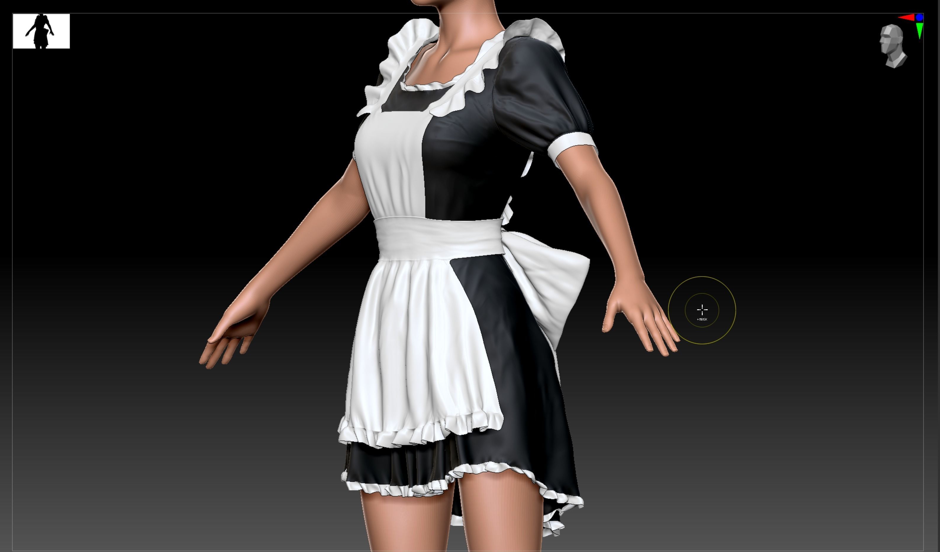 ClothCG Maid Outfit 002a Marvelous ZB PBR 8K 3DAssets 3D model | CGTrader