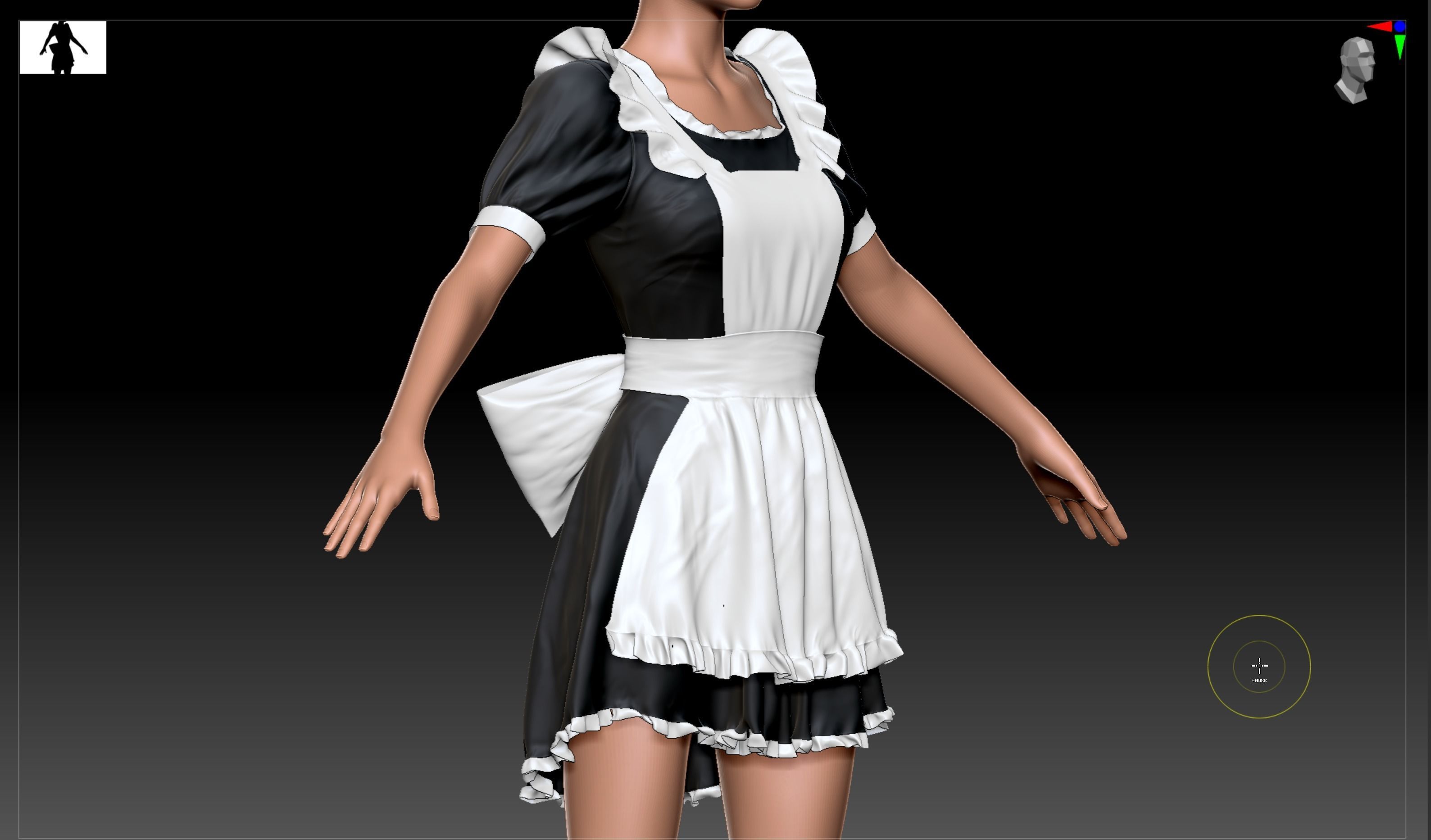 ClothCG Maid Outfit 002a Marvelous ZB PBR 8K 3DAssets 3D model | CGTrader