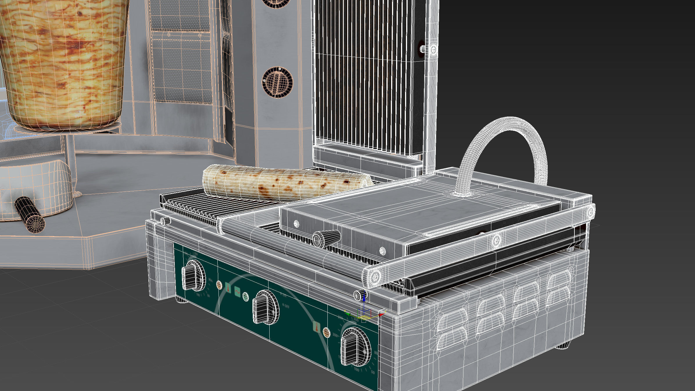Equipment for Shawarma cafe 3D model | CGTrader