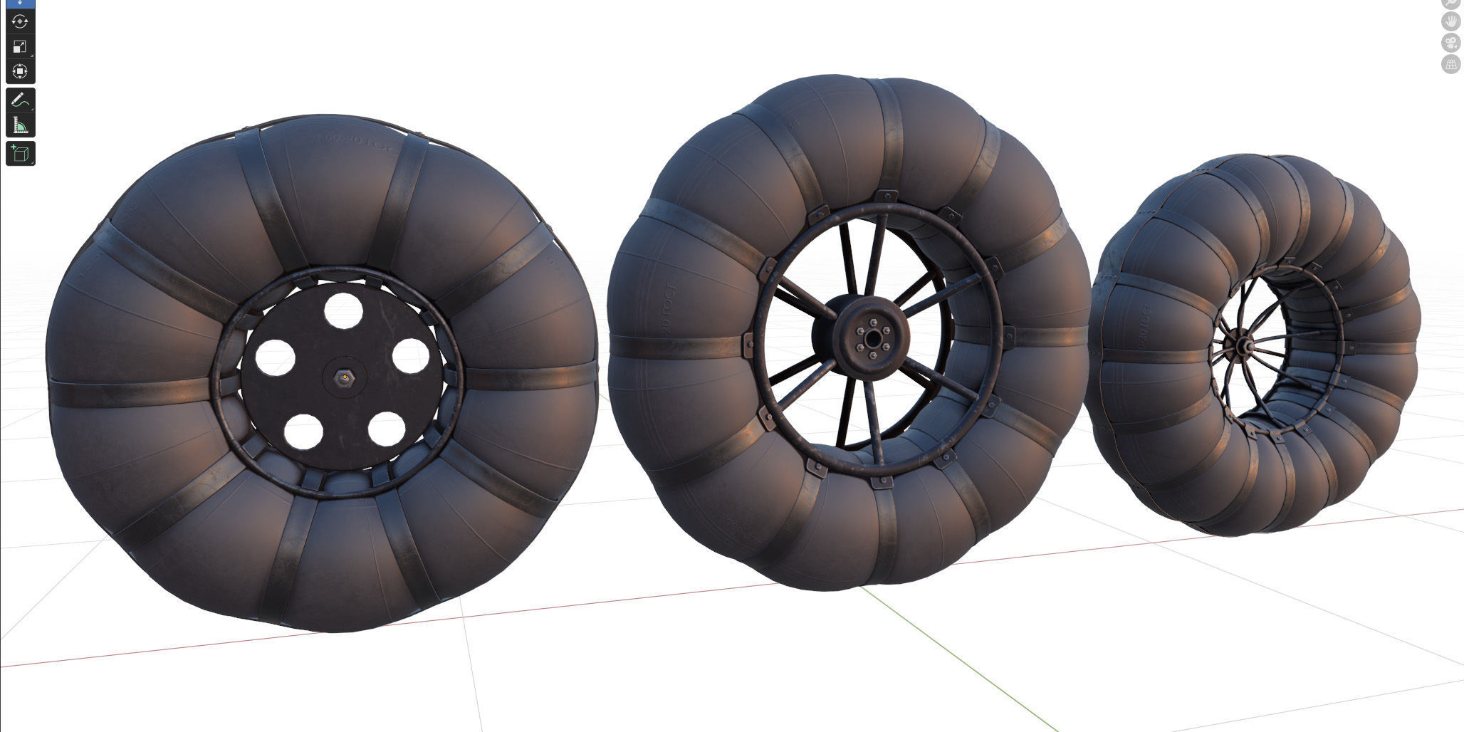 Wheels of an all-terrain vehicle and a swamp 3D model | CGTrader