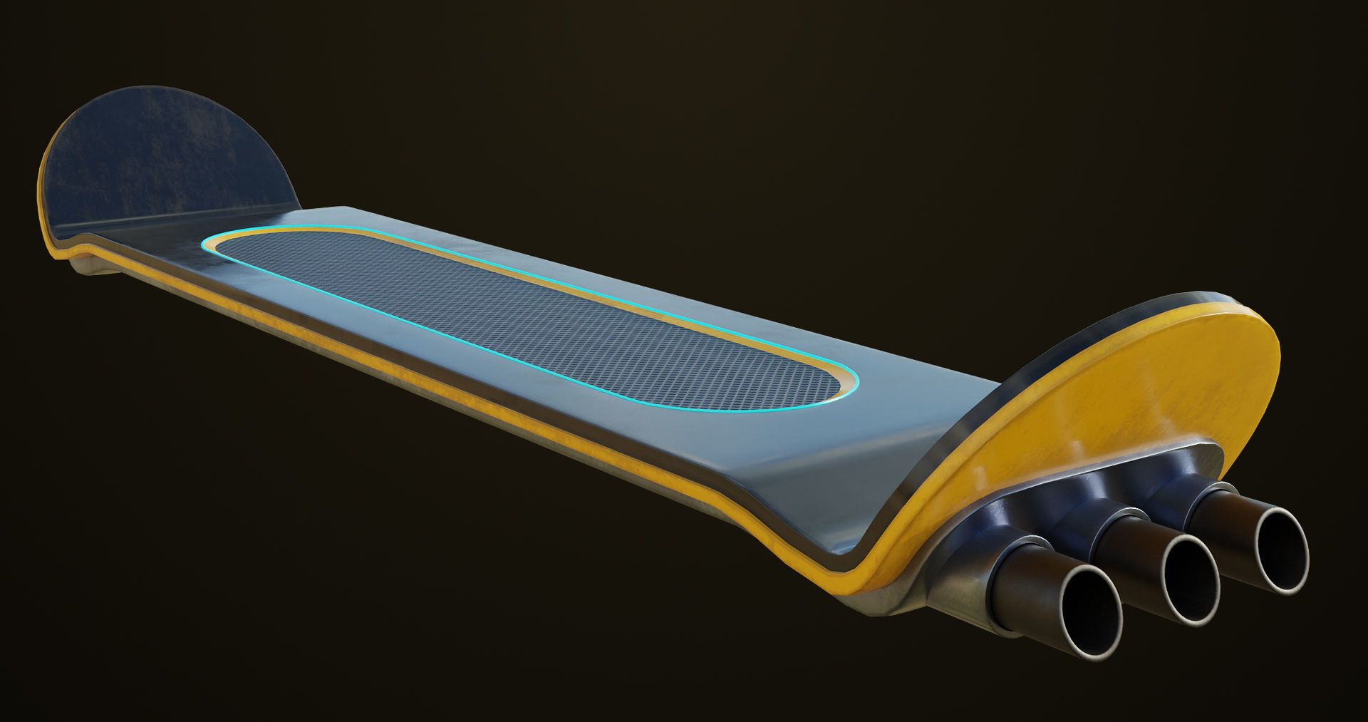 3D model Sic-Fi Emissive Hoverboard 5 All PBR Unity UE Textures Included VR / AR / low-poly ...