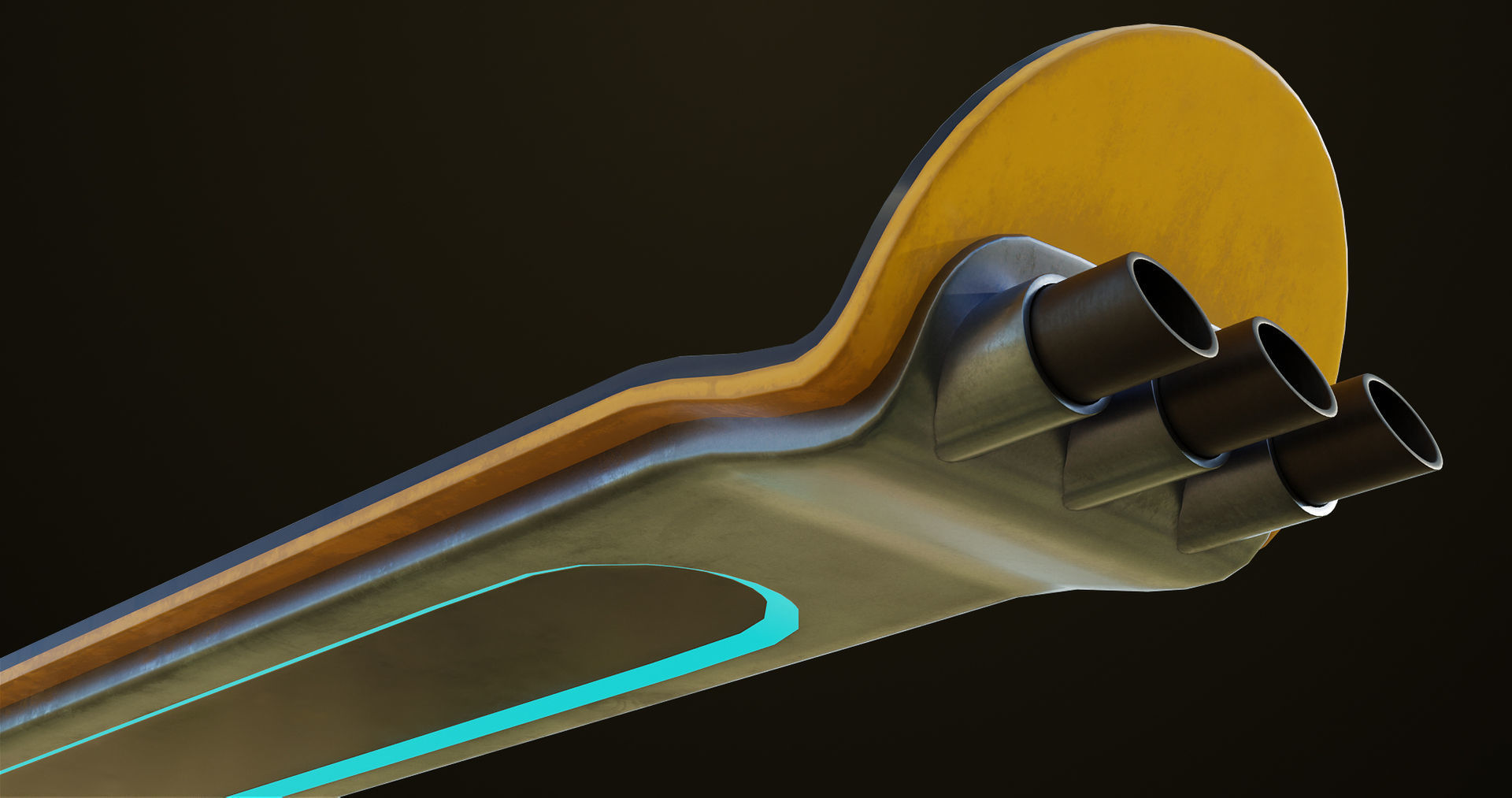 3D model Sic-Fi Emissive Hoverboard 5 All PBR Unity UE Textures ...