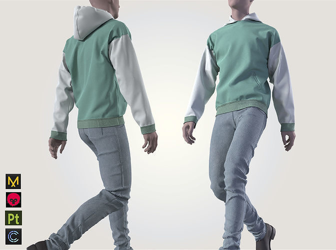 3D man clothes hoodie pants streetwear 3D model | CGTrader