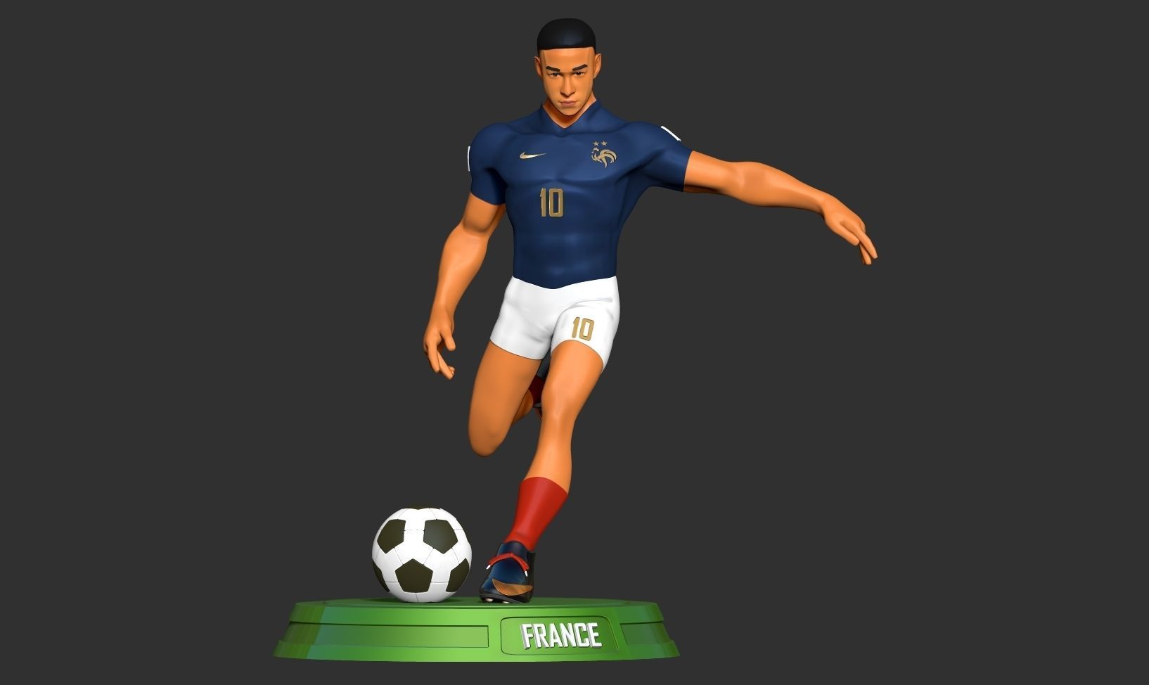 Kylian Mbappe 3D model 3D printable | CGTrader