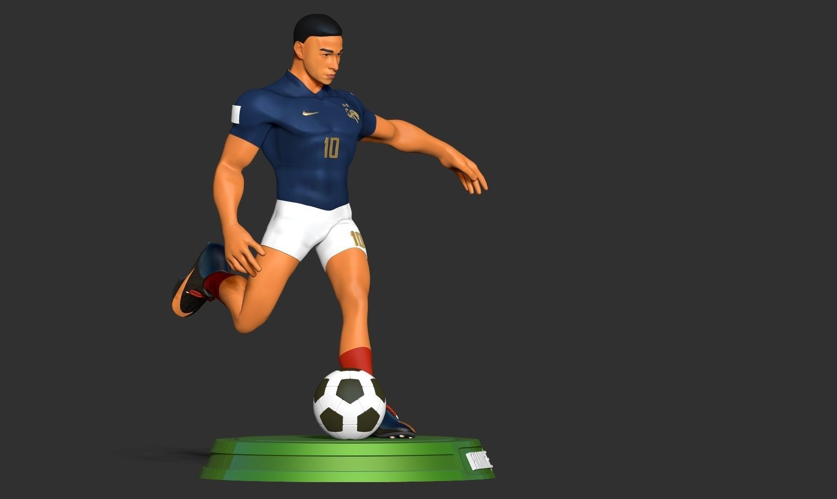 Kylian Mbappe 3D model 3D printable | CGTrader
