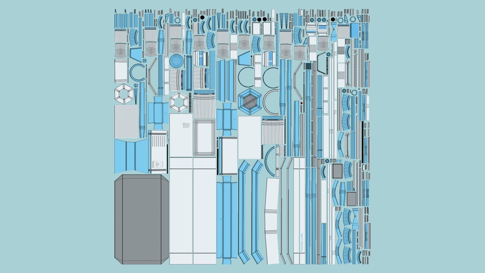 3D model SciFi Factory A01 White Blue - Sci Fi Exterior Design VR / AR ...