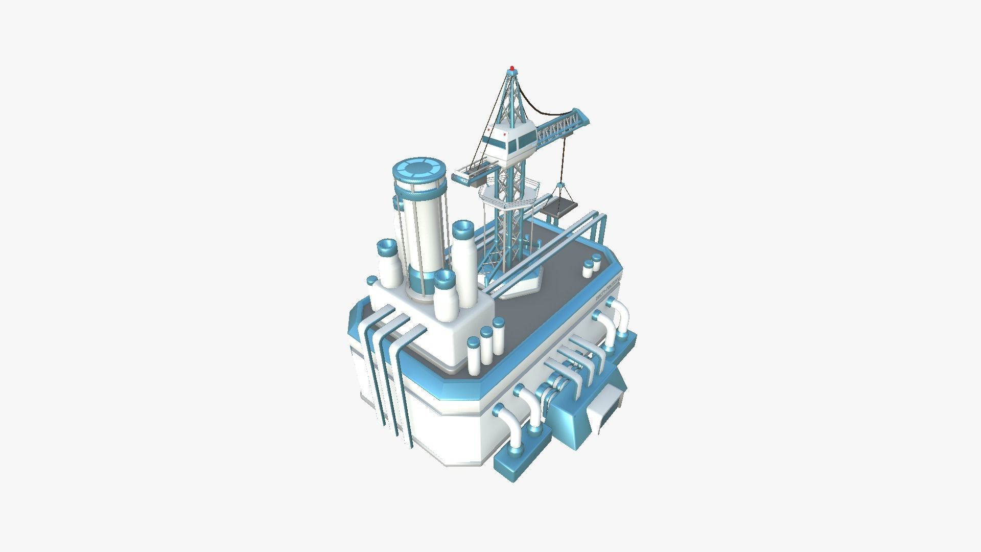 3D model SciFi Factory A01 White Blue - Sci Fi Exterior Design VR / AR ...