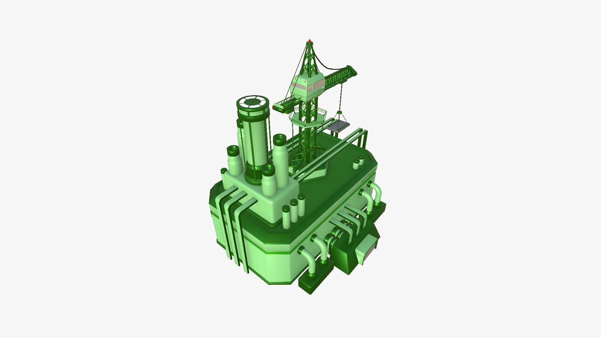 3D model SciFi Factory A06 Green - Sci Fi Exterior Design VR / AR / low ...