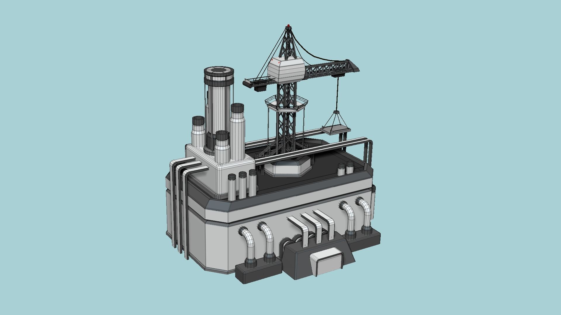 3D model SciFi Factory A08 Metallic - Sci Fi Exterior Design VR / AR ...