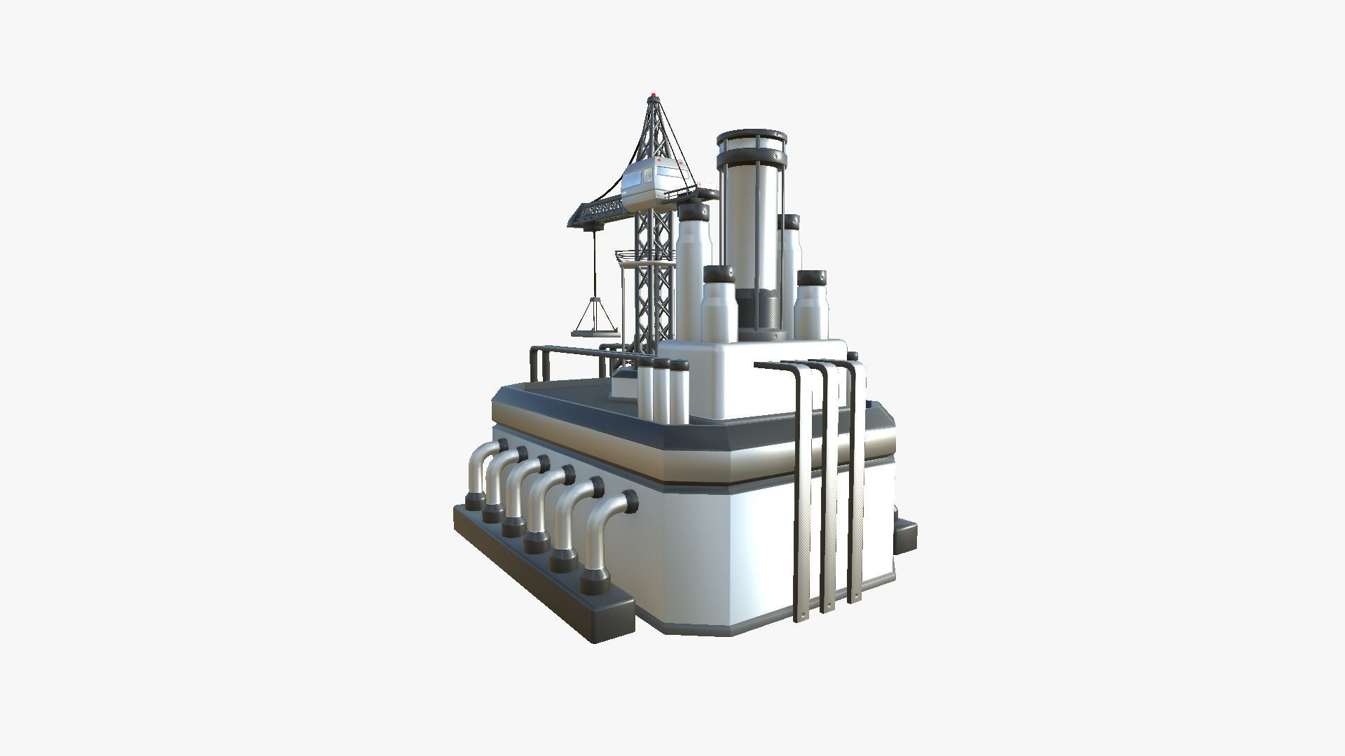 3D model SciFi Factory A08 Metallic - Sci Fi Exterior Design VR / AR ...