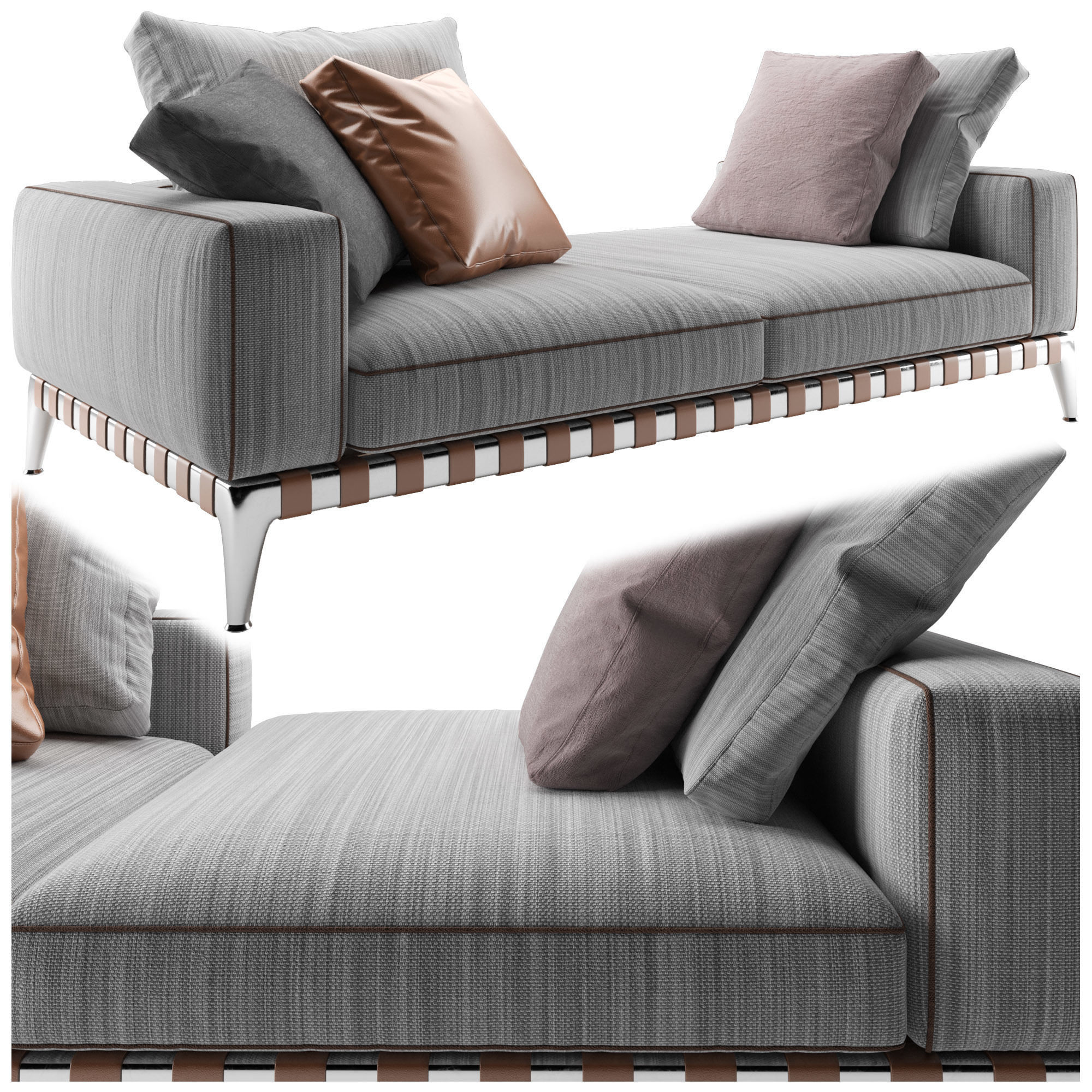 Flexform-sofa-Gregory XL 3D model | CGTrader