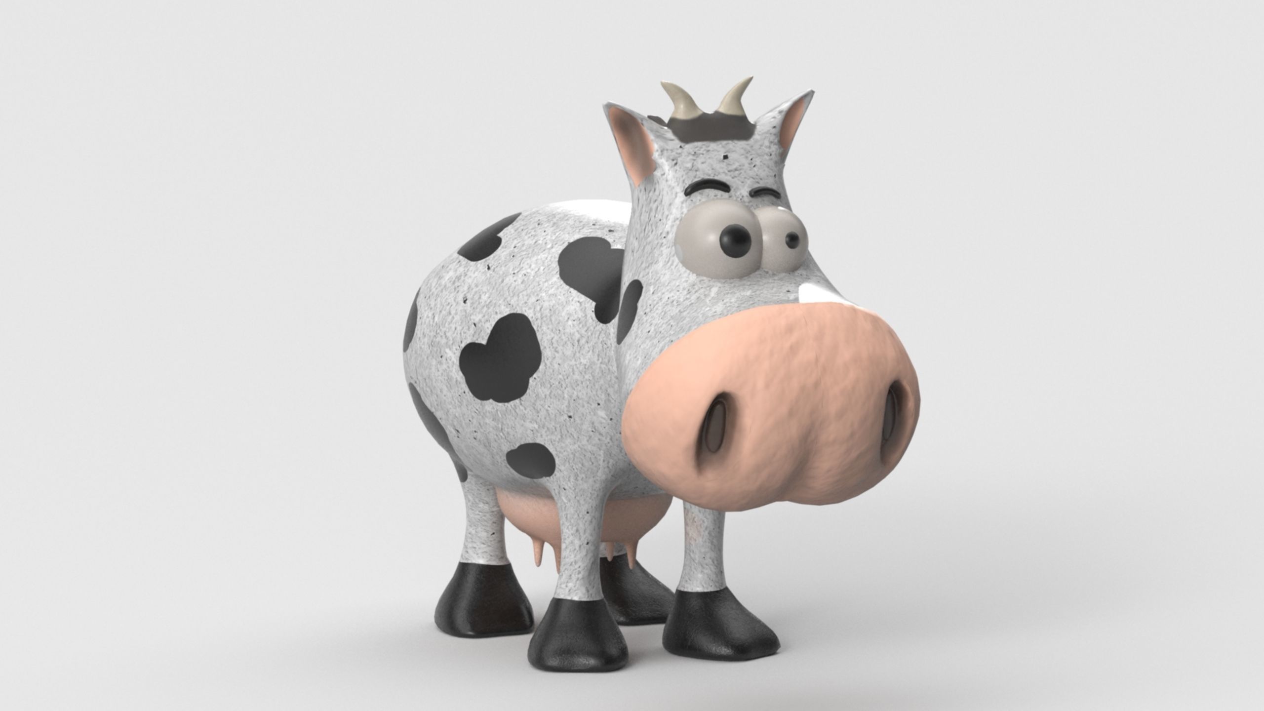 3D model Animal Cartoon Cow - Low Poly Comic Unwapped 4K VR / AR / low ...