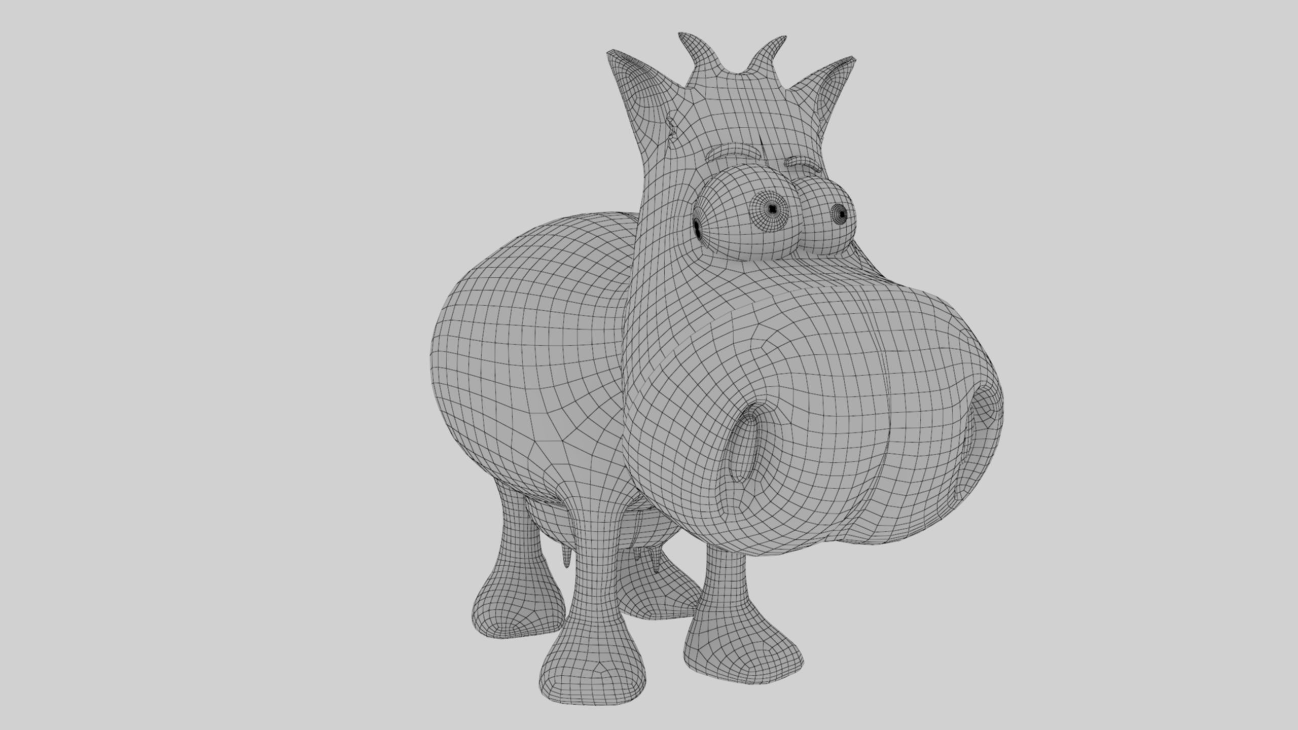 3D model Animal Cartoon Cow - Low Poly Comic Unwapped 4K VR / AR / low ...