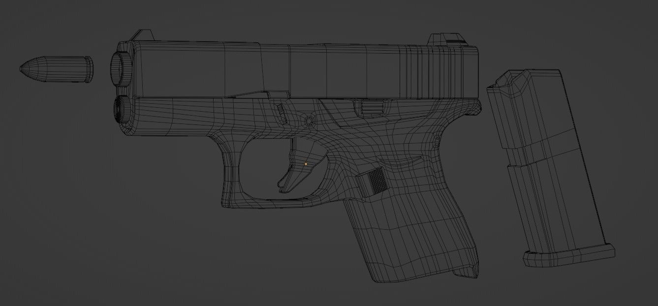 3D model animated lowpoly glock43 pistol VR / AR / low-poly | CGTrader