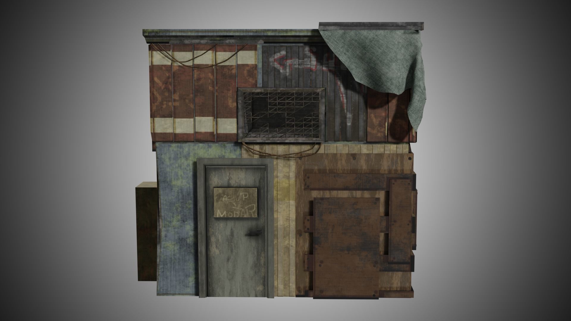 3D model Rusty building warehouse abandoned - Low poly realistic VR ...