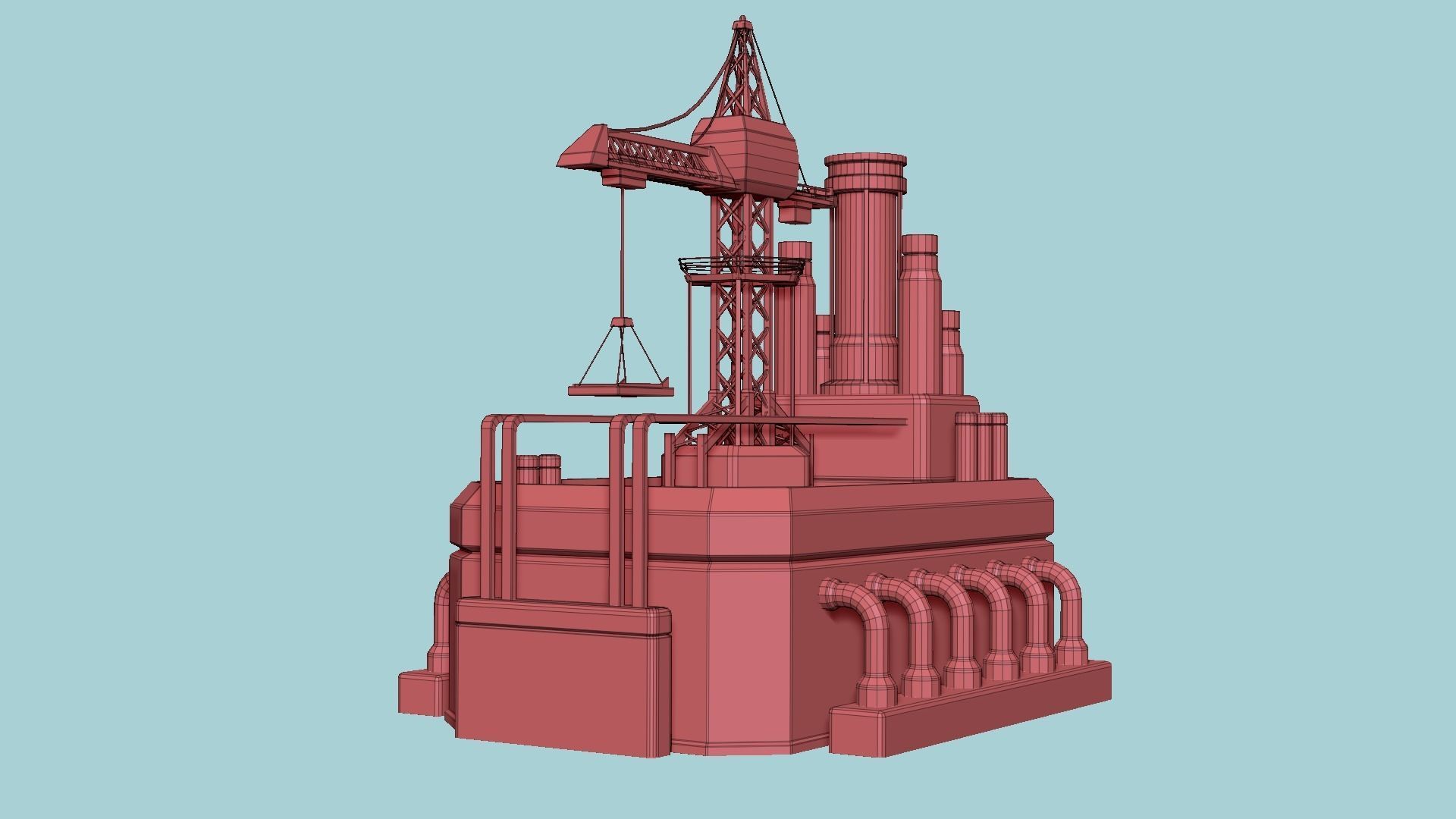3D model SciFi Factory A07 Black - Sci Fi Exterior Design VR / AR / low ...