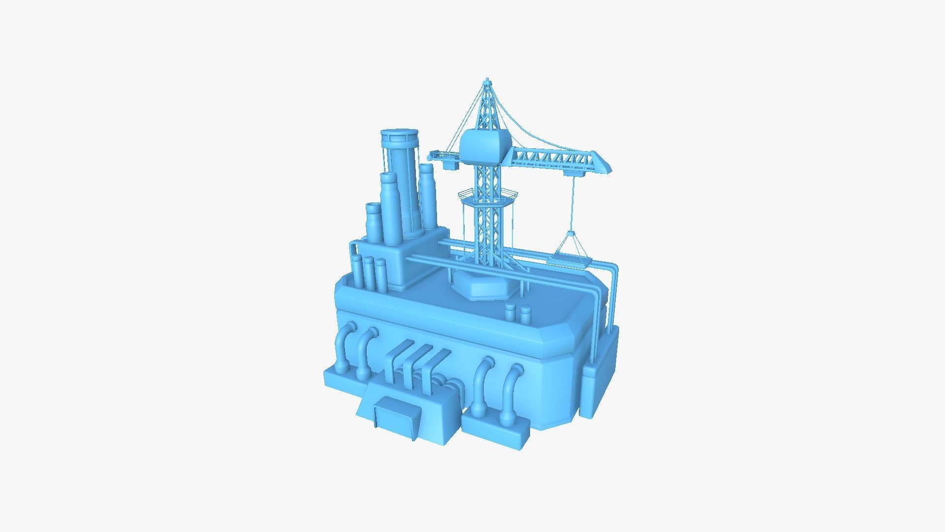3D model SciFi Factory A07 Black - Sci Fi Exterior Design VR / AR / low ...