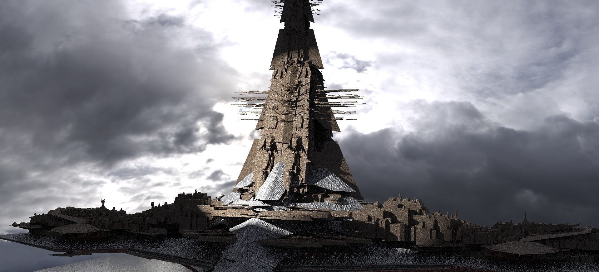 Sci-Fi Nile River Towers 5 3D model | CGTrader