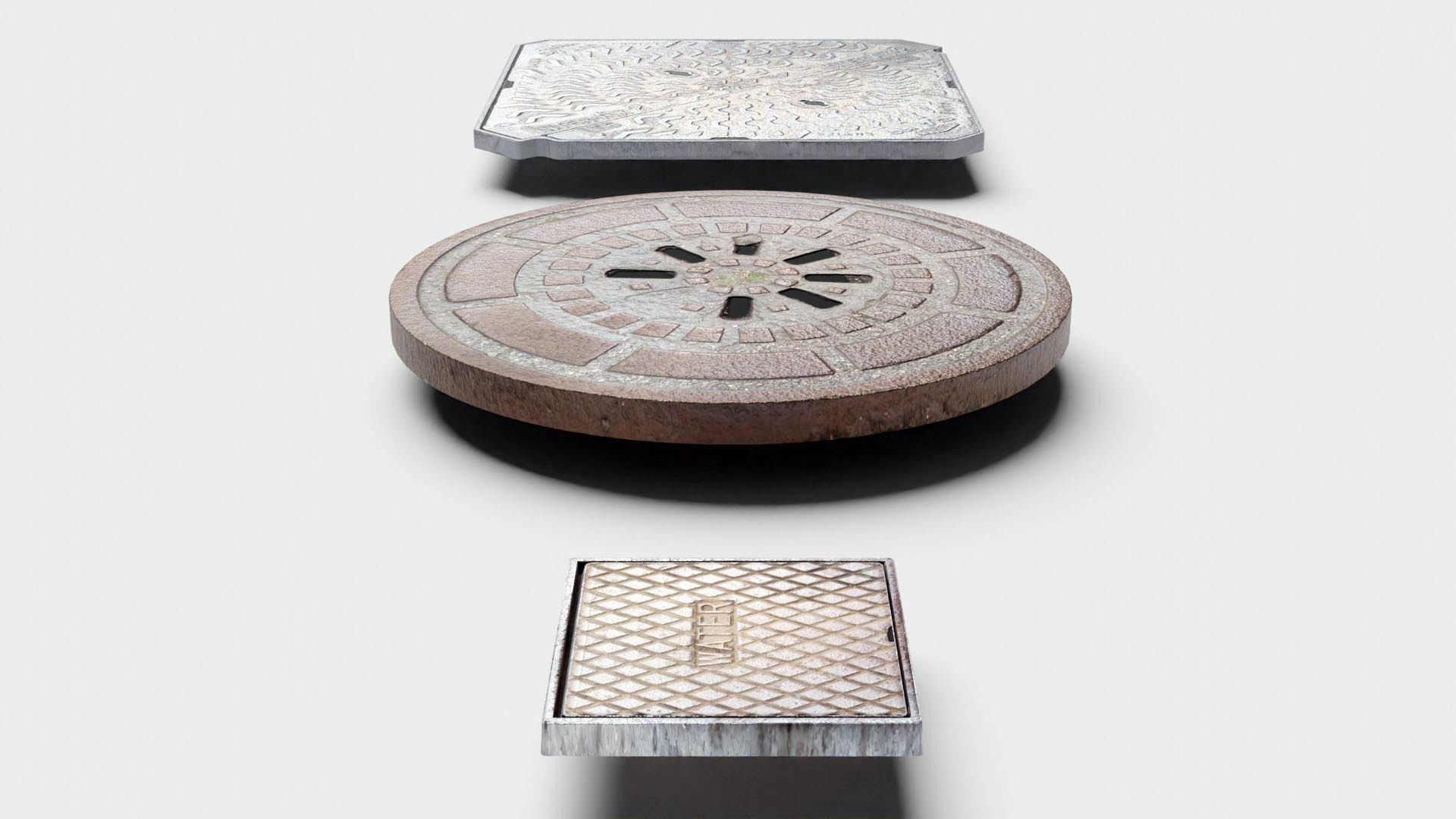 3D model Inspection Chambers and Metal Maintenance Covers - Low-Poly VR ...