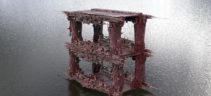 Ancient Sci-fi ruin Bridge 4 3D model | CGTrader