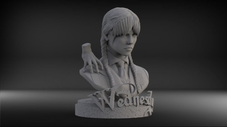 Wednesday addam Jenna Ortega Netflix 3D model 3D printable | CGTrader