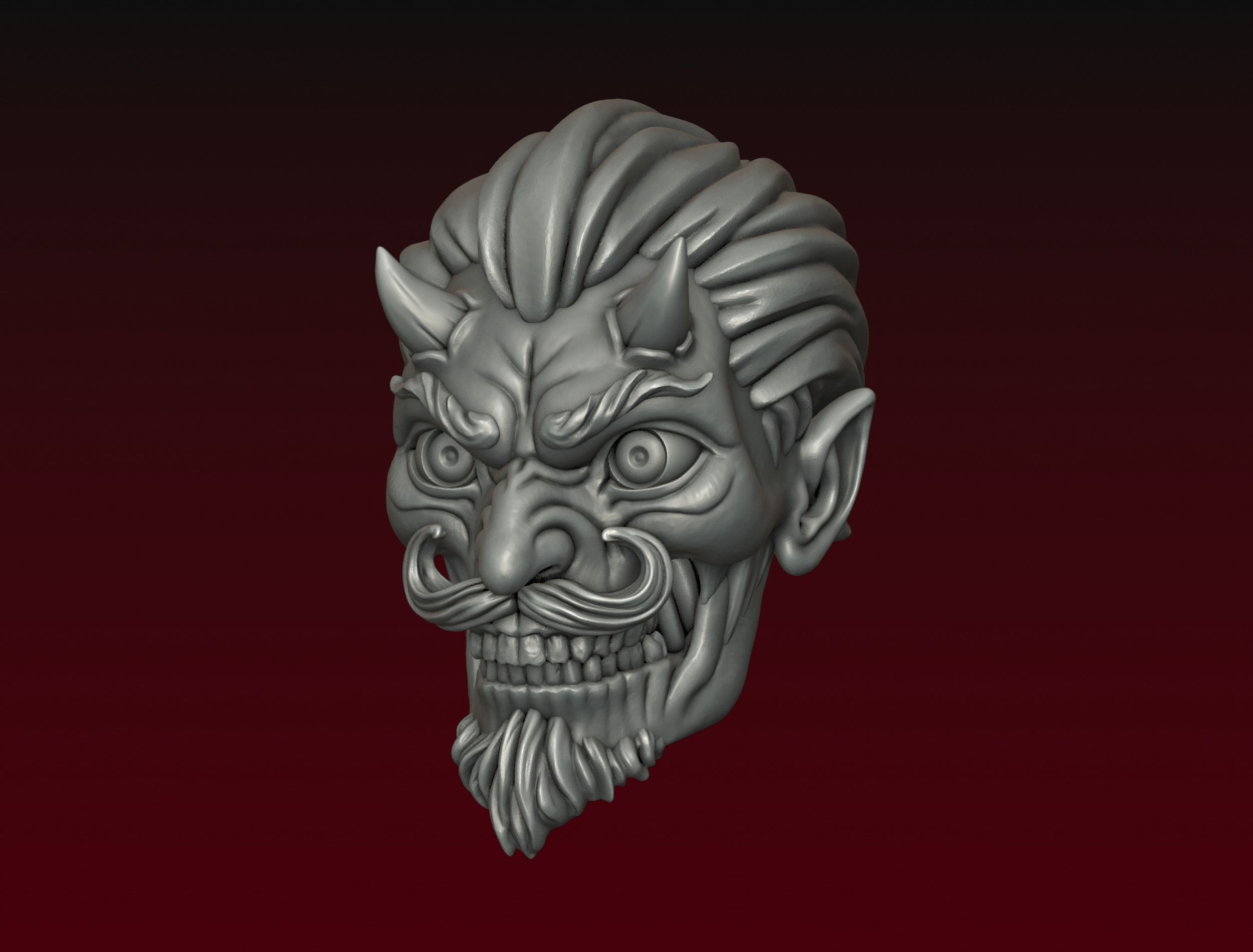 Devil Head Demon Head 3D model 3D printable | CGTrader