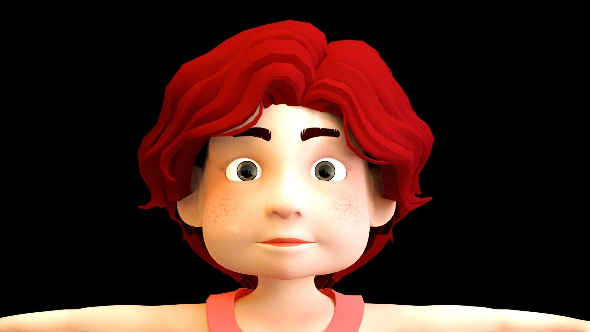 Cartoon aunt chartered woman old woman old man elder sister 3D model ...