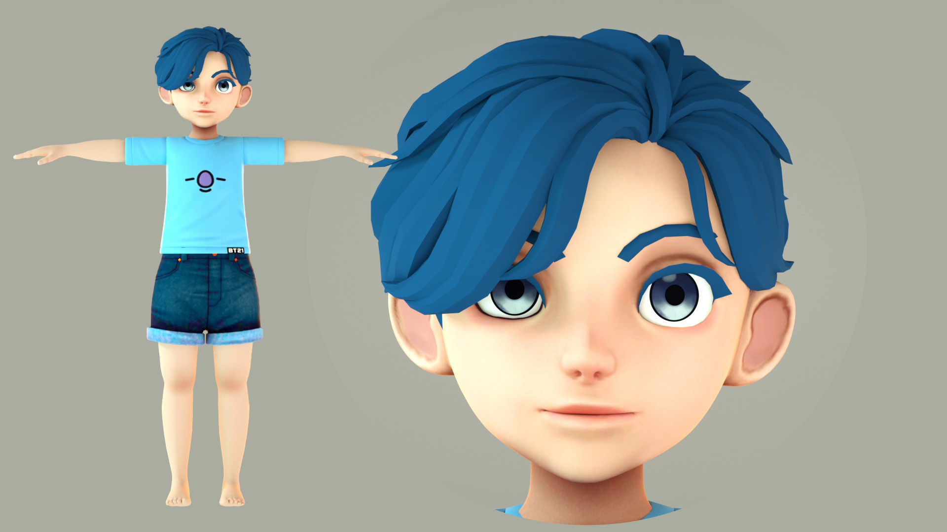 cartoon boy teenager youth kid 3D model | CGTrader