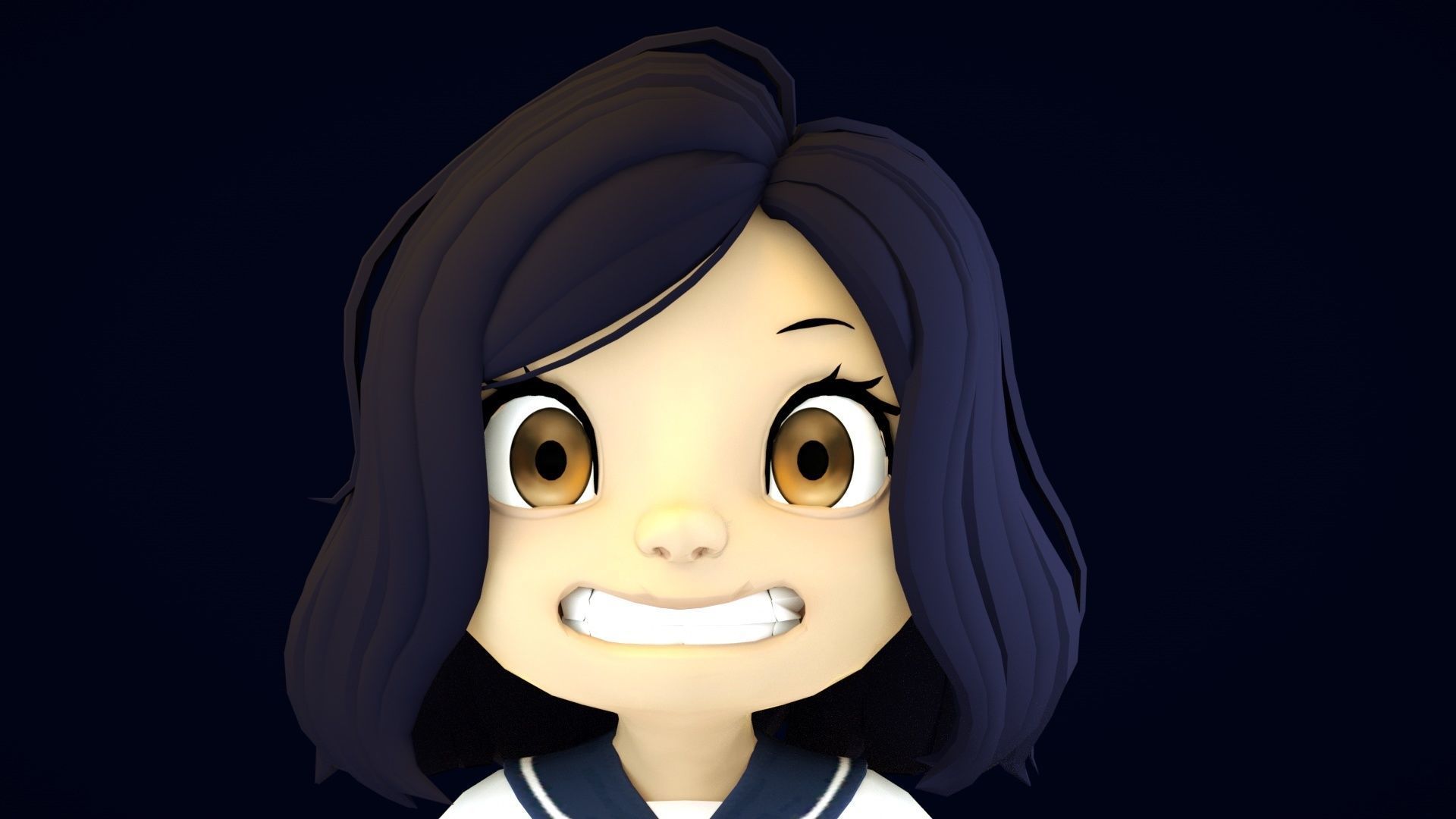 cartoon jk little girl student primary school student 3D model | CGTrader