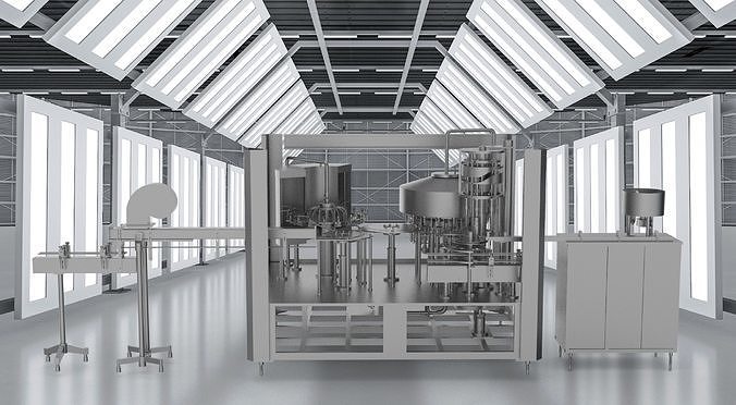 18 head rotary filling machine 3D model | CGTrader