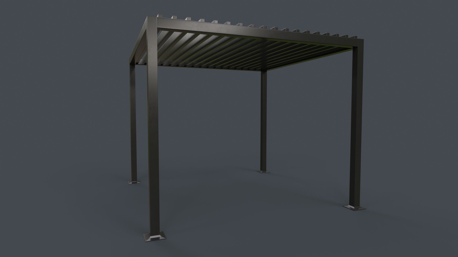 3D model PBR Wooden Pergola Gazebo B3 VR / AR / low-poly | CGTrader