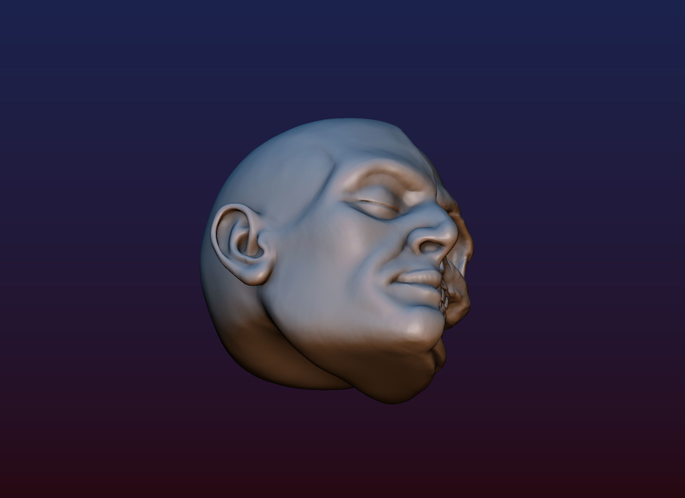 Half Face Two Face 3D model 3D printable | CGTrader