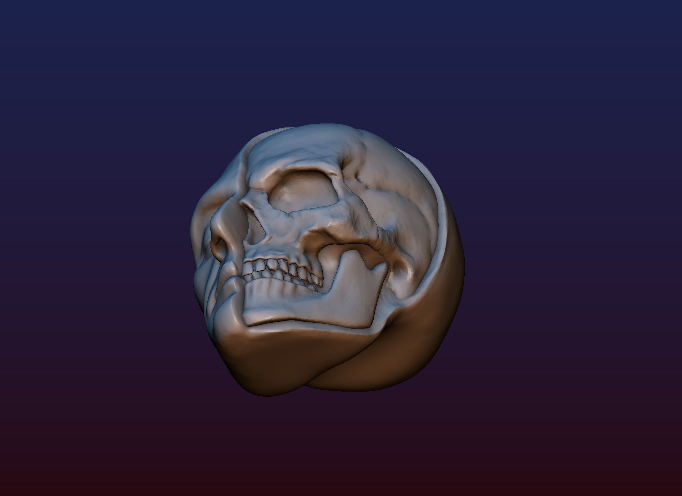 Half Face Two Face 3D model 3D printable | CGTrader