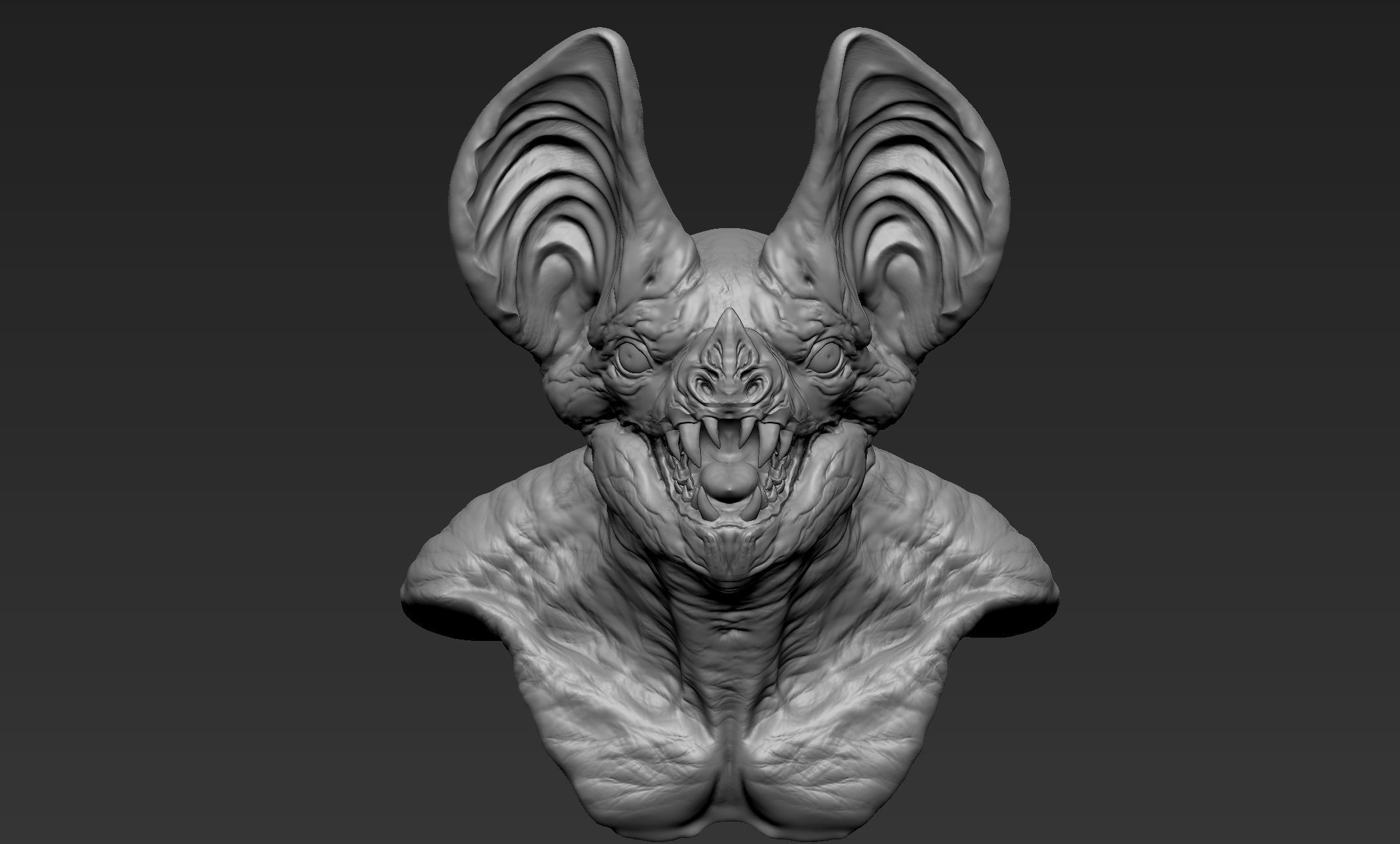 Bat Creature Bust 2 3D model | CGTrader