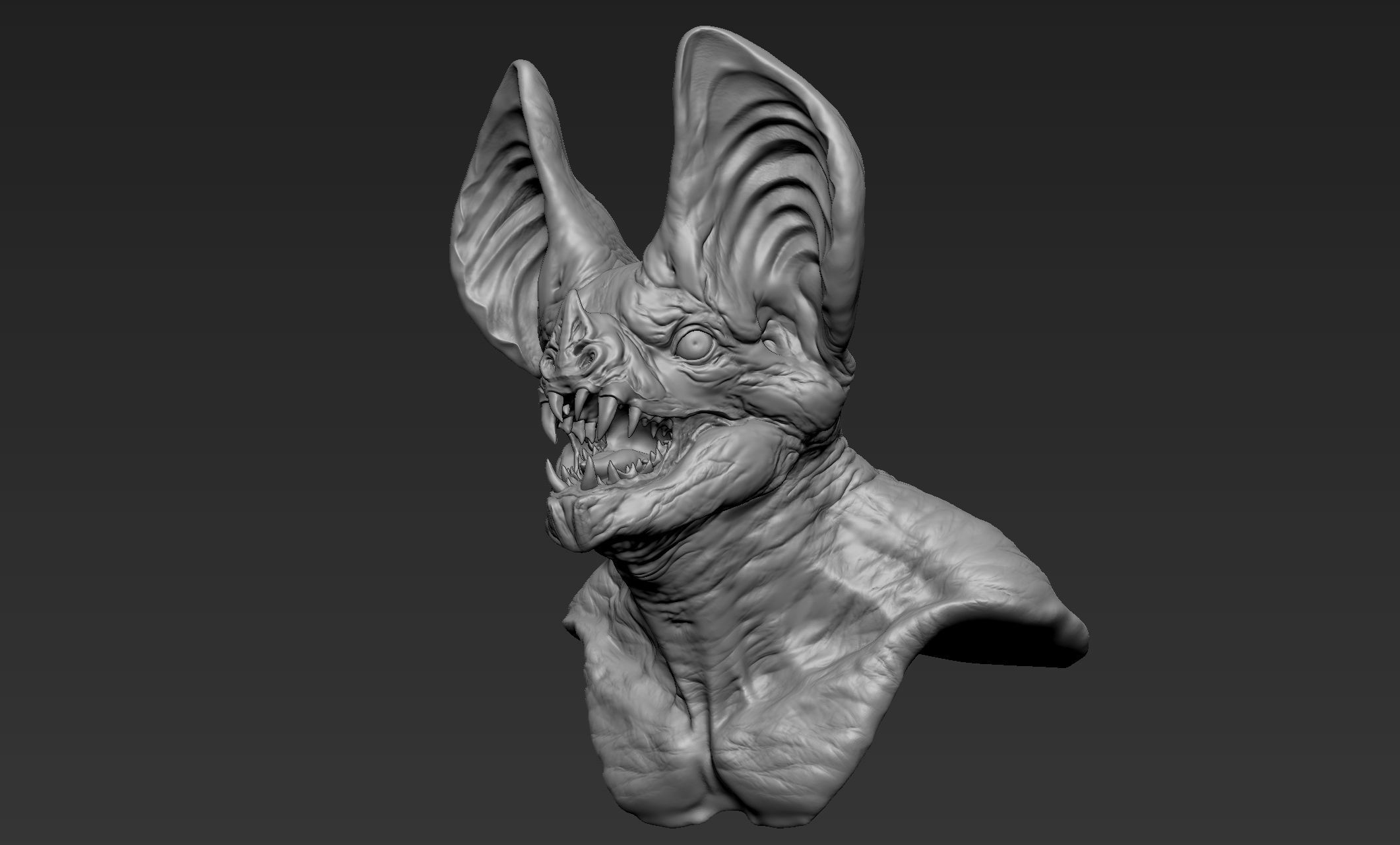 Bat Creature Bust 2 3D model | CGTrader