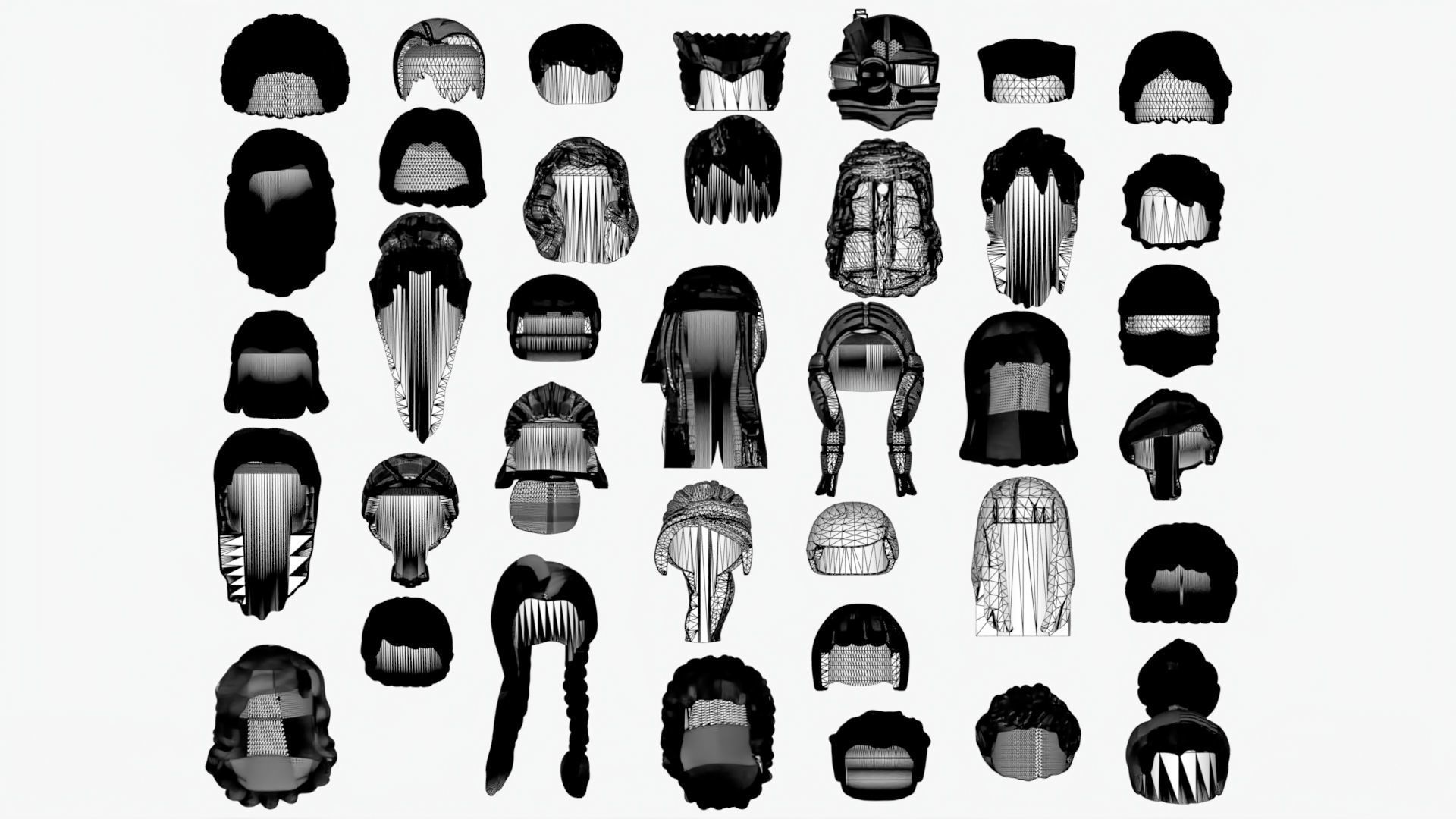 3D model Lego 3D Scan Hair Collections VR / AR / low-poly | CGTrader