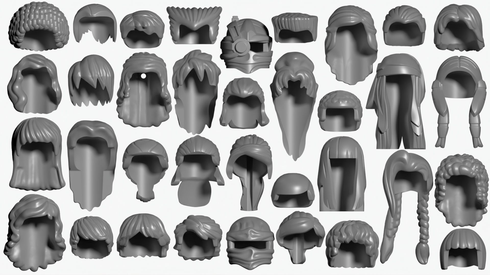 3D model Lego 3D Scan Hair Collections VR / AR / low-poly | CGTrader