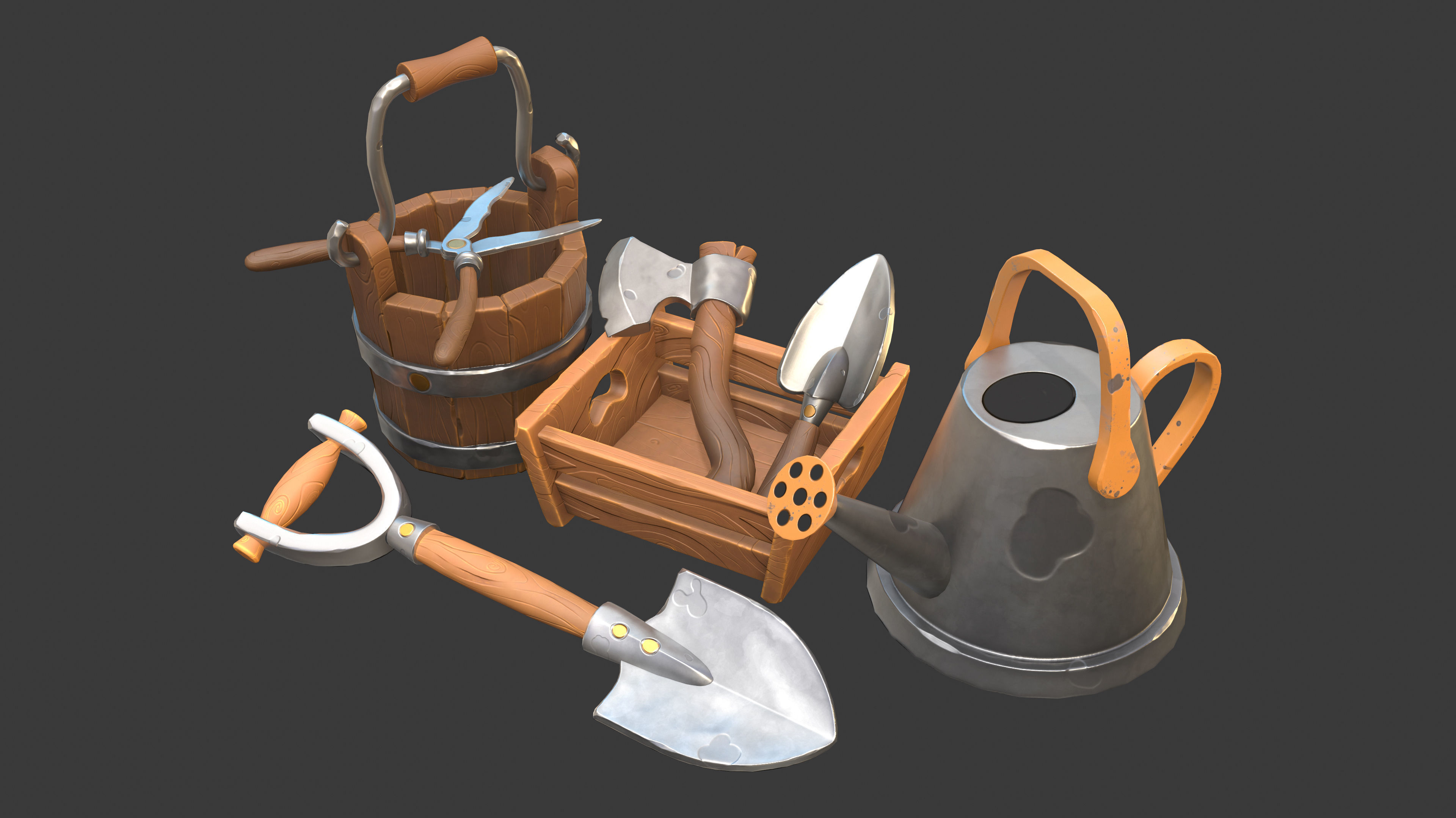 3D model Stylized Garden Pack VR / AR / low-poly | CGTrader