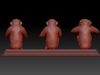 three monkeys 3D model 3D printable | CGTrader