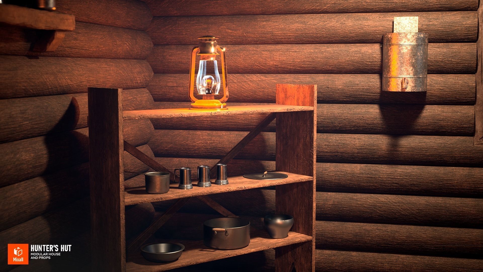 Hunters hut - modular house and props 3D model | CGTrader