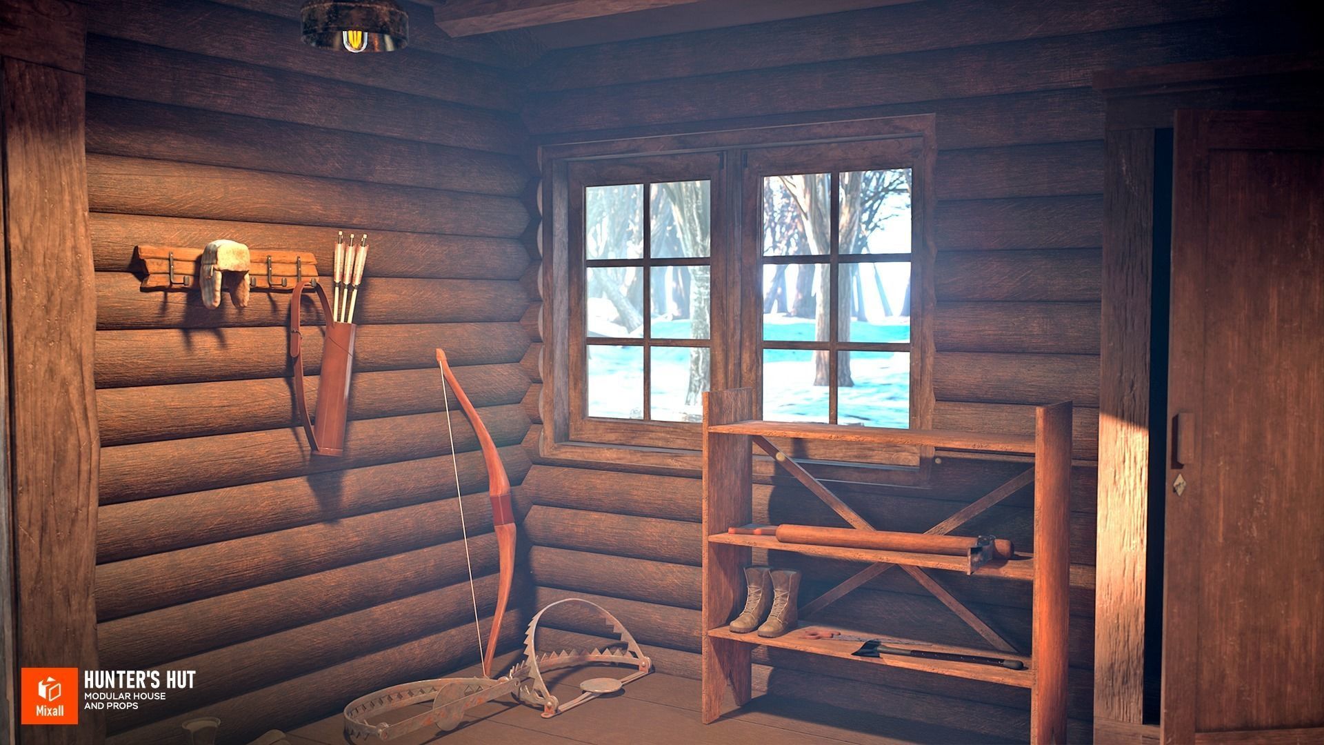 Hunters hut - modular house and props 3D model | CGTrader