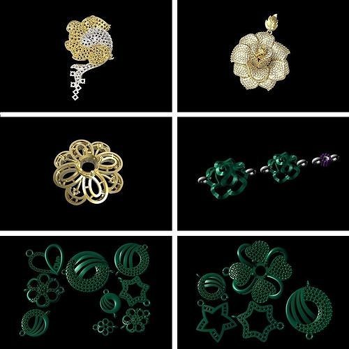 Charms Pendant Necklace 3D Model Collection Charm Necklace 1 - 6 3D ...