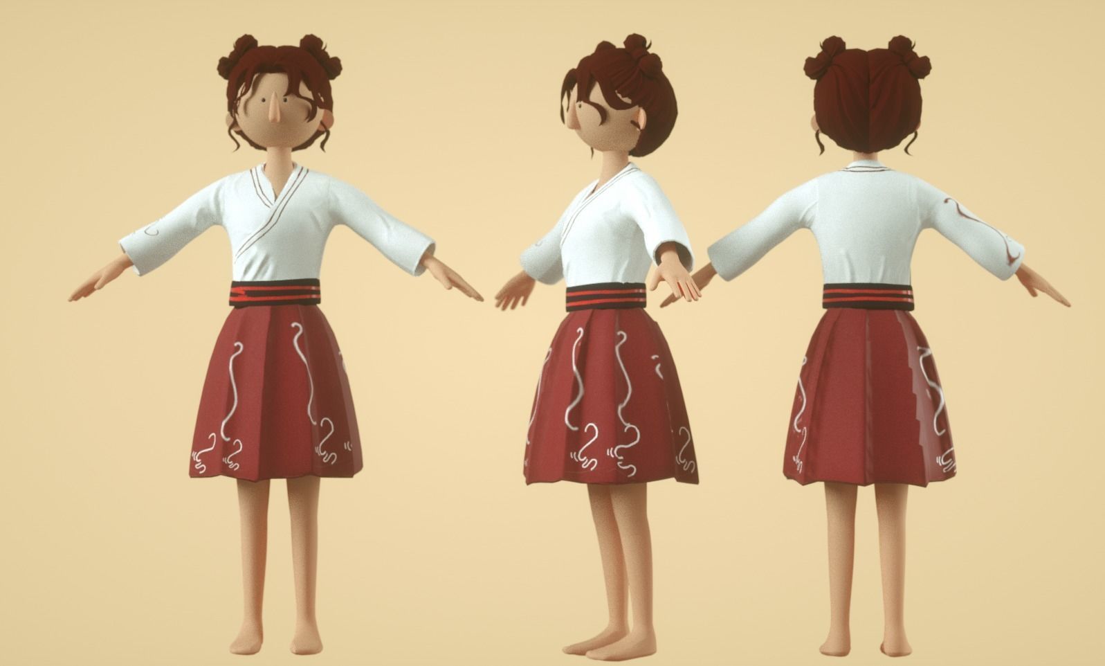 cartoon girl ip 3D model | CGTrader