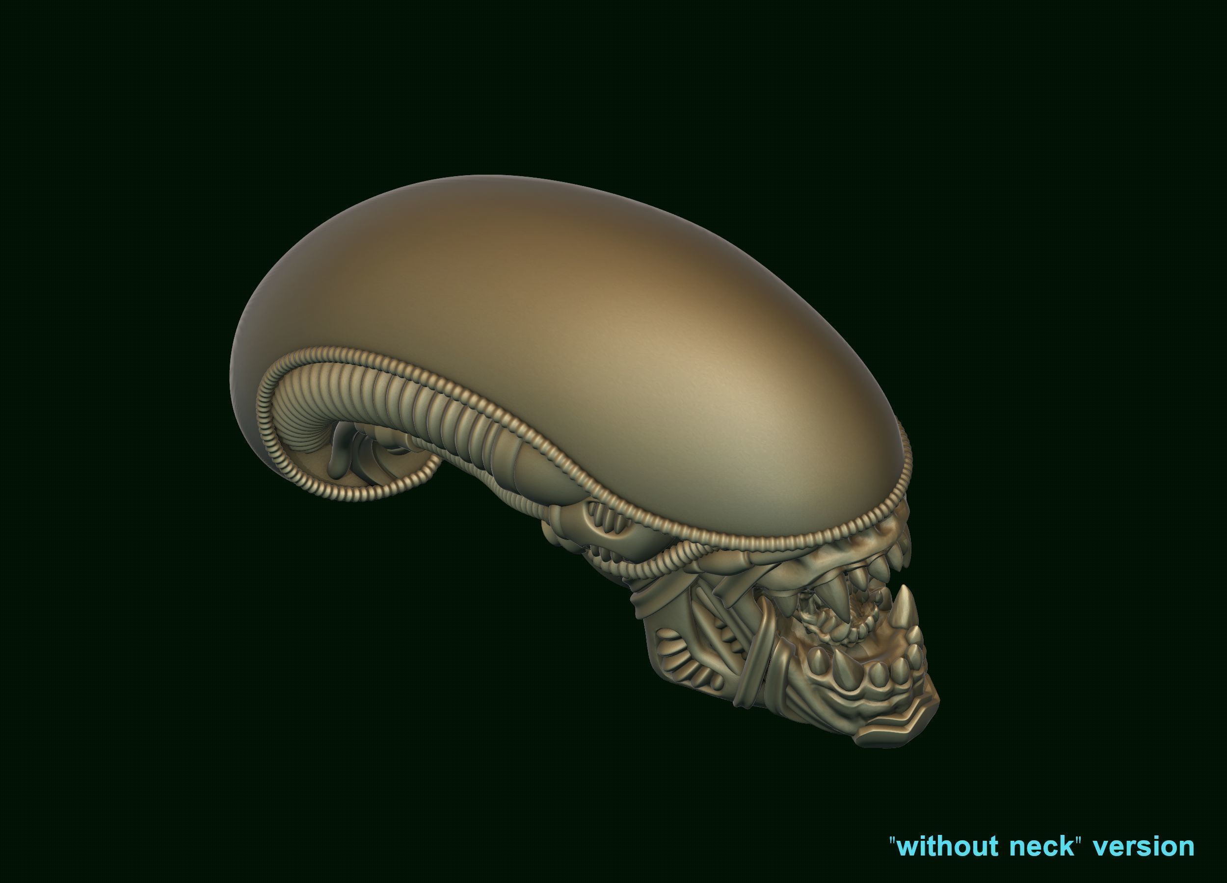 Xenomorph Alien Biomechanical Head 3D model 3D printable | CGTrader