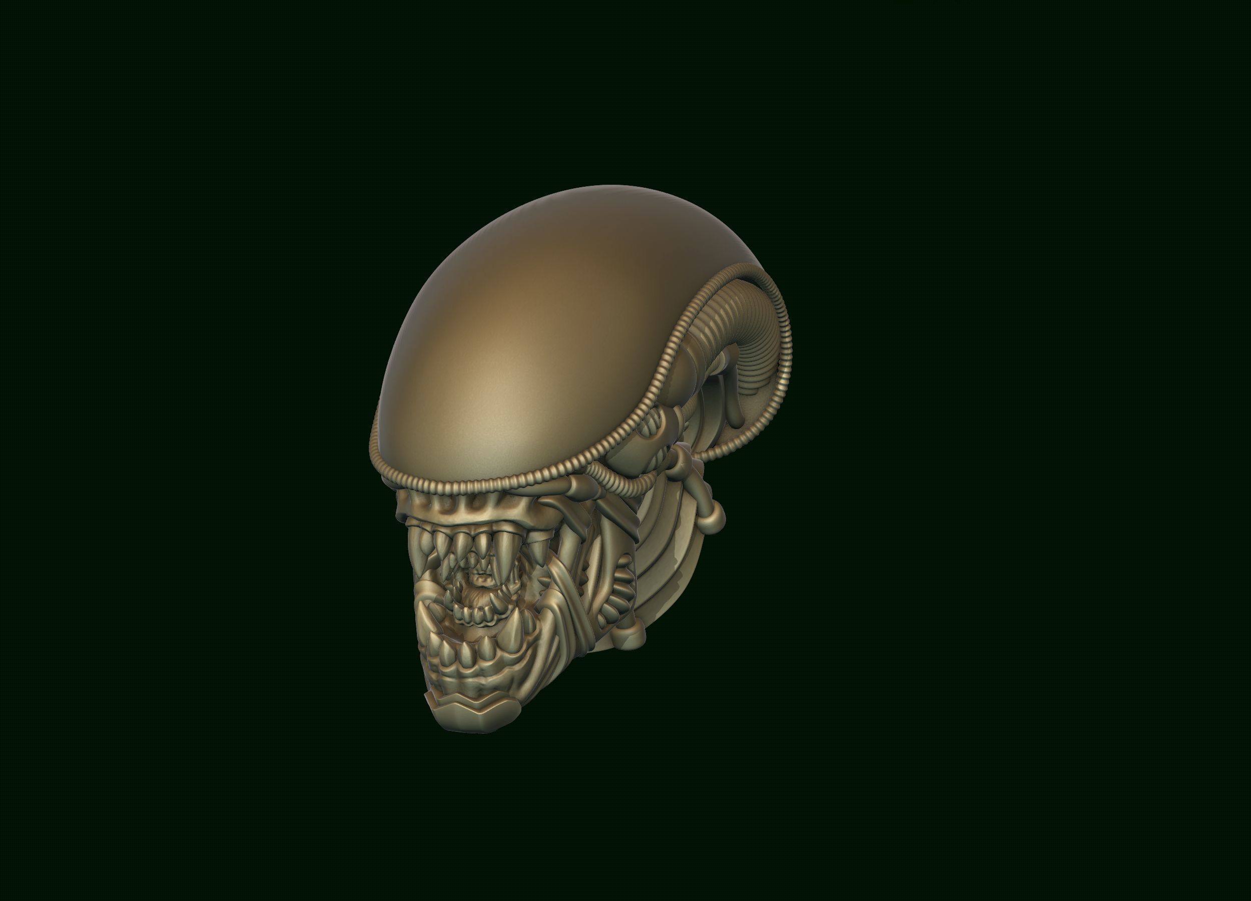 Xenomorph Alien Biomechanical Head 3D model 3D printable | CGTrader