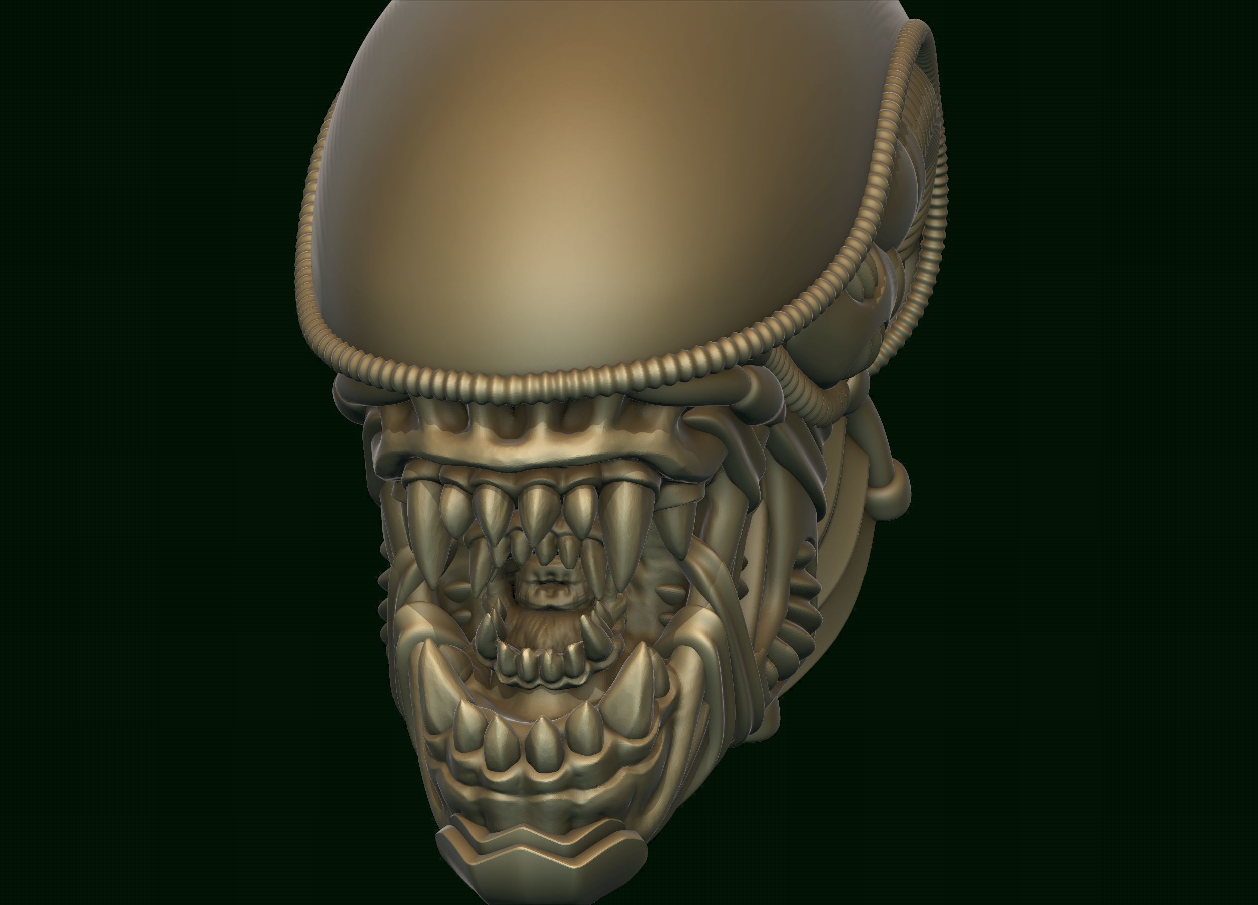 Xenomorph Alien Biomechanical Head 3D model 3D printable | CGTrader