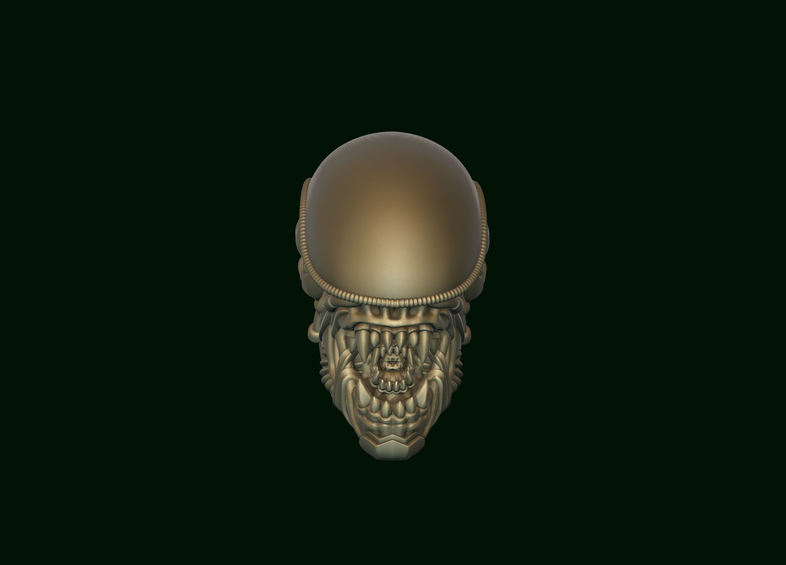 Xenomorph Alien Biomechanical Head 3D model 3D printable | CGTrader