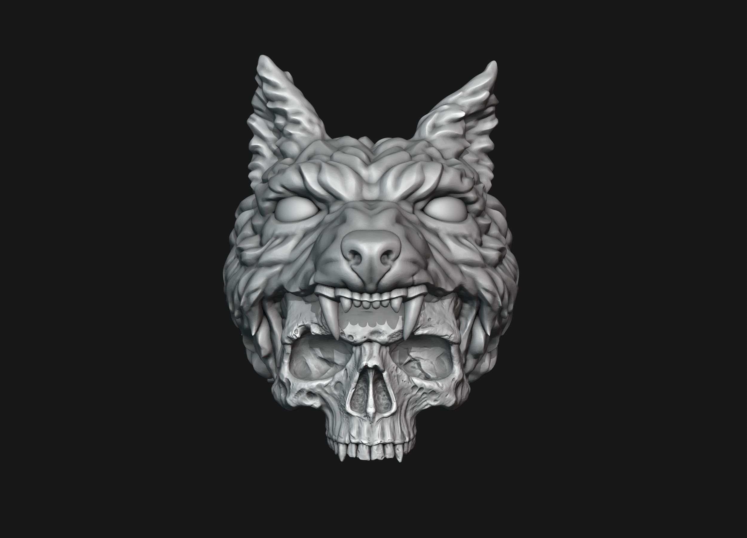 Skull Wolf Scalp 3D model 3D printable | CGTrader